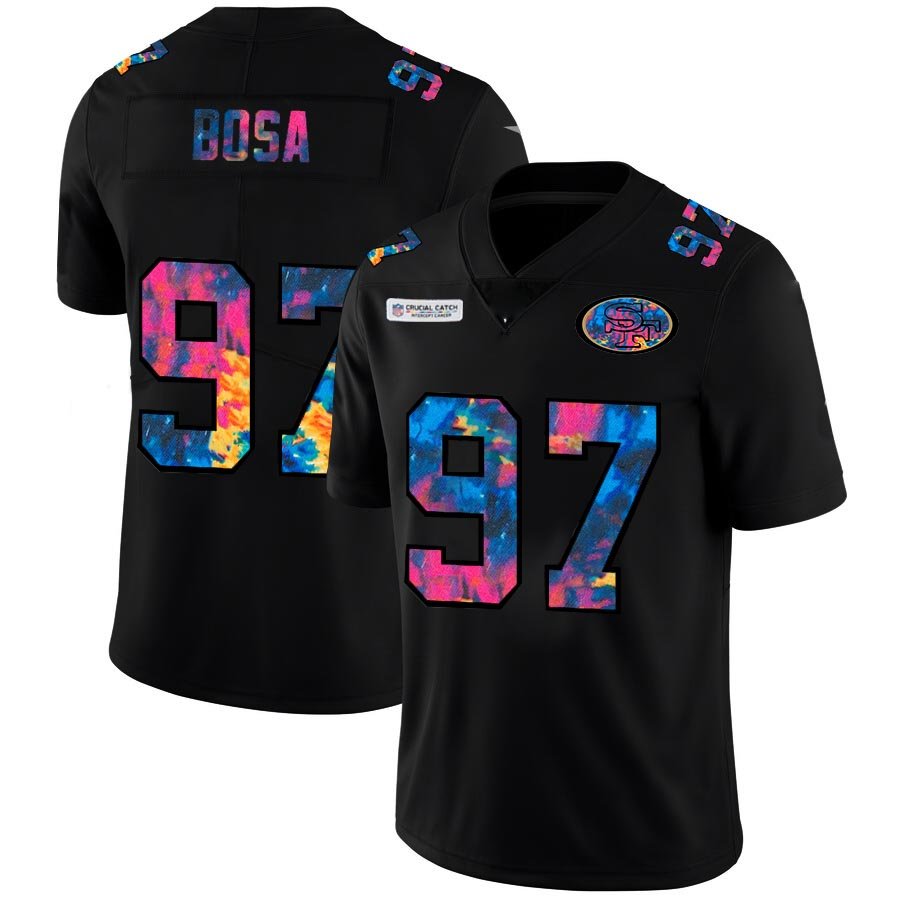 49ers Bosa Black Multicolor Jersey – Football Fanzone